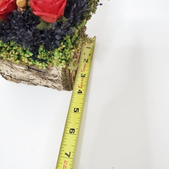 Accents | Faux Red Roses Flowers In Tree Trunk Arrangement Home Decor ...